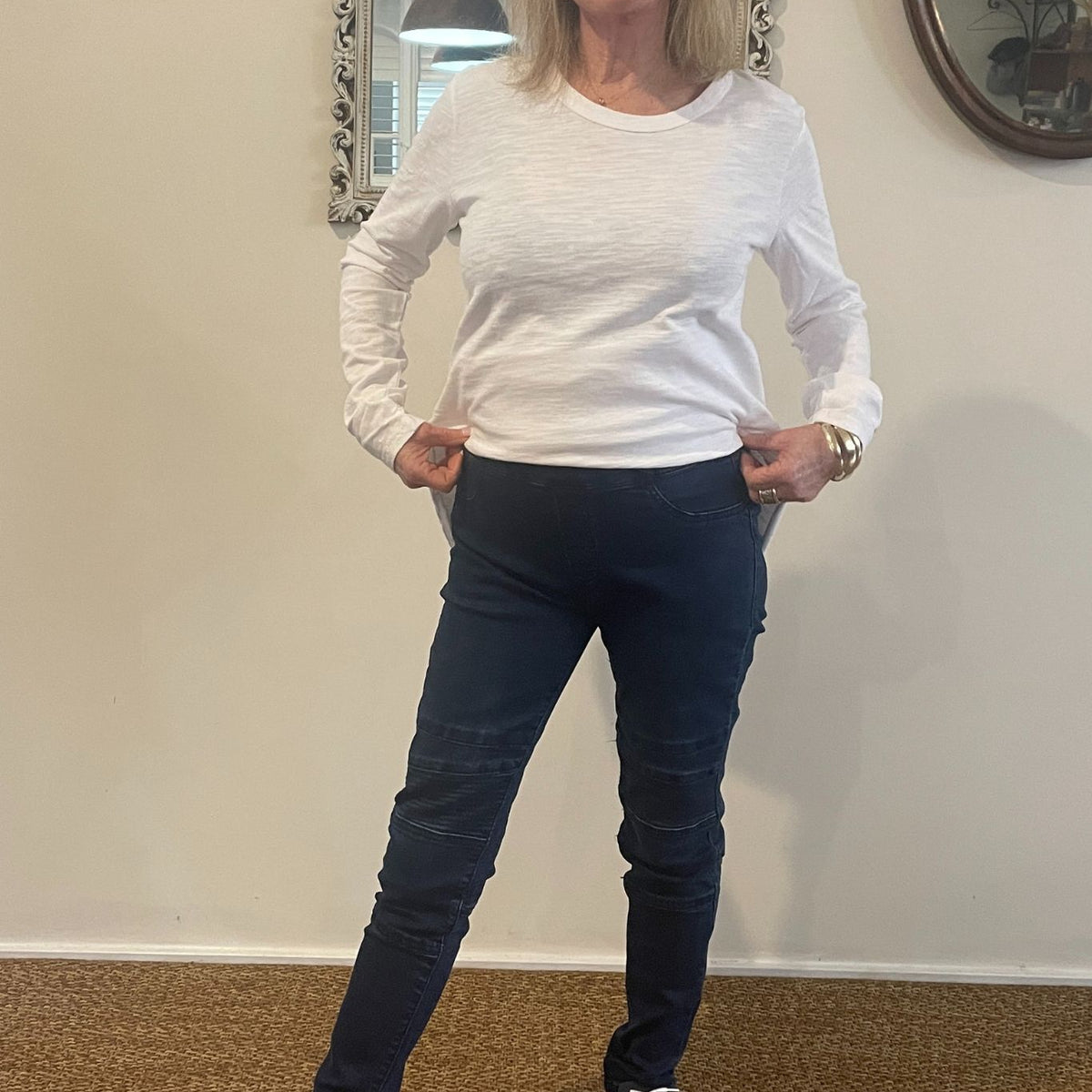 pull up jeans | dark denim – mrs pete's shed